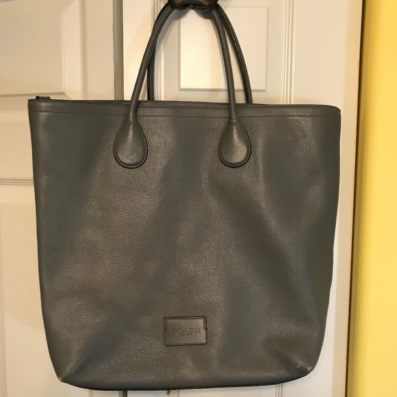 Coach | Bags | Gray Coach Pebble Leather Large Tote Bag | Poshmark